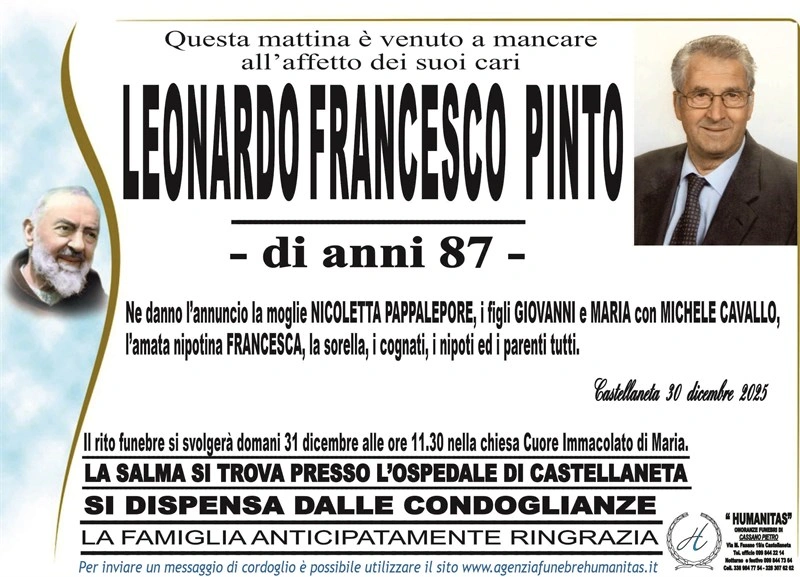 ViviWebTv - Trigesimo di Leonardo Francesco Pinto